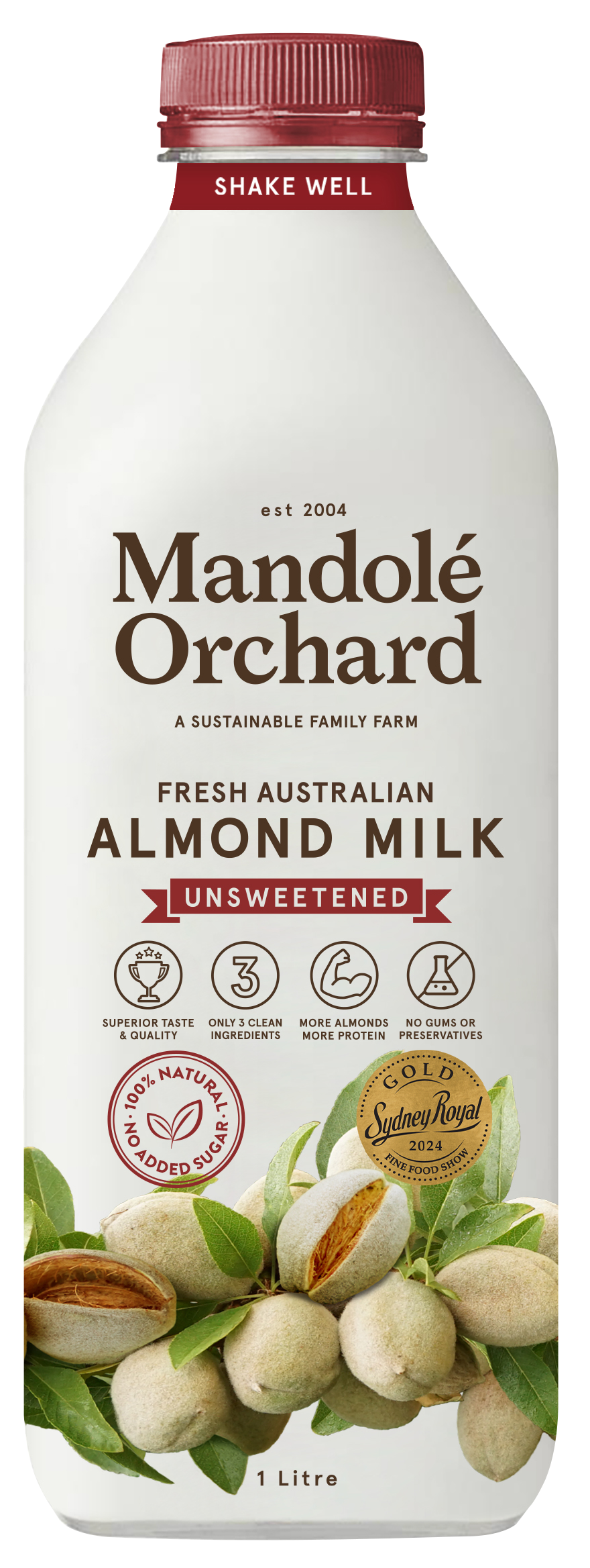Mandole Orchard Unsweetened Almond Milk 1l – About Me Organics
